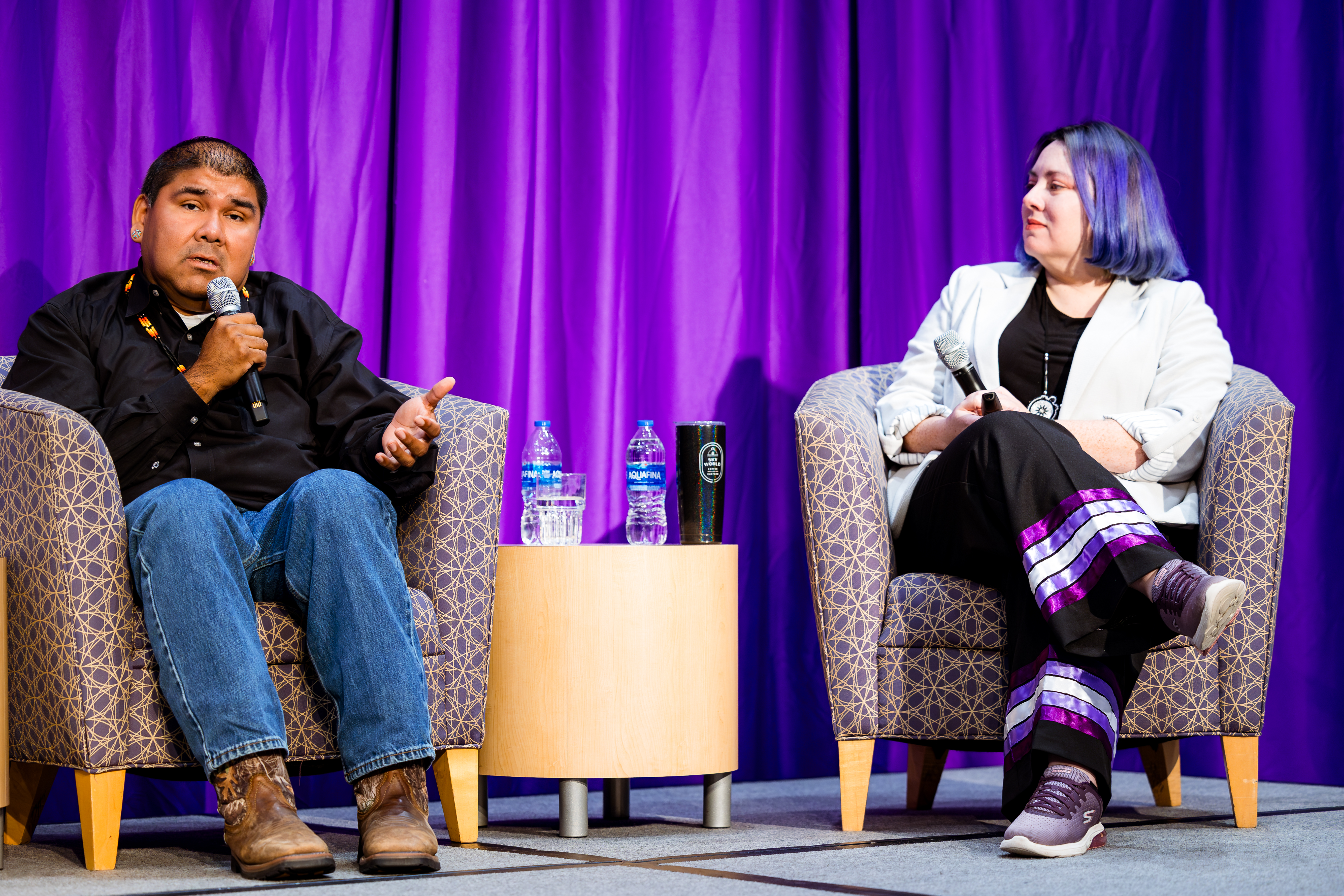 Chebon Kernell (left) is the executive director of the Native American ...