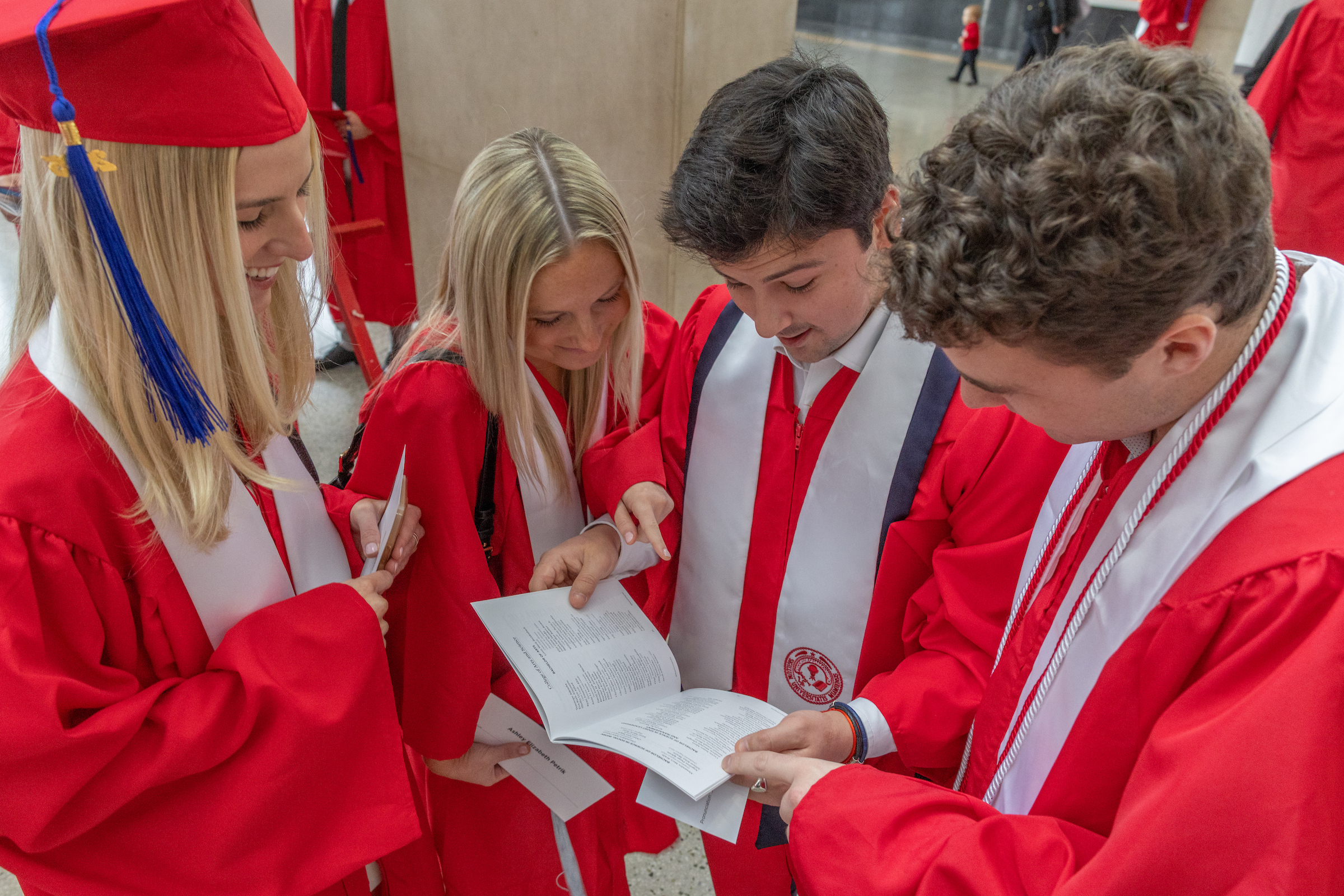 Degree candidates prepared in the Millett Hall concourse for the 2025 ...