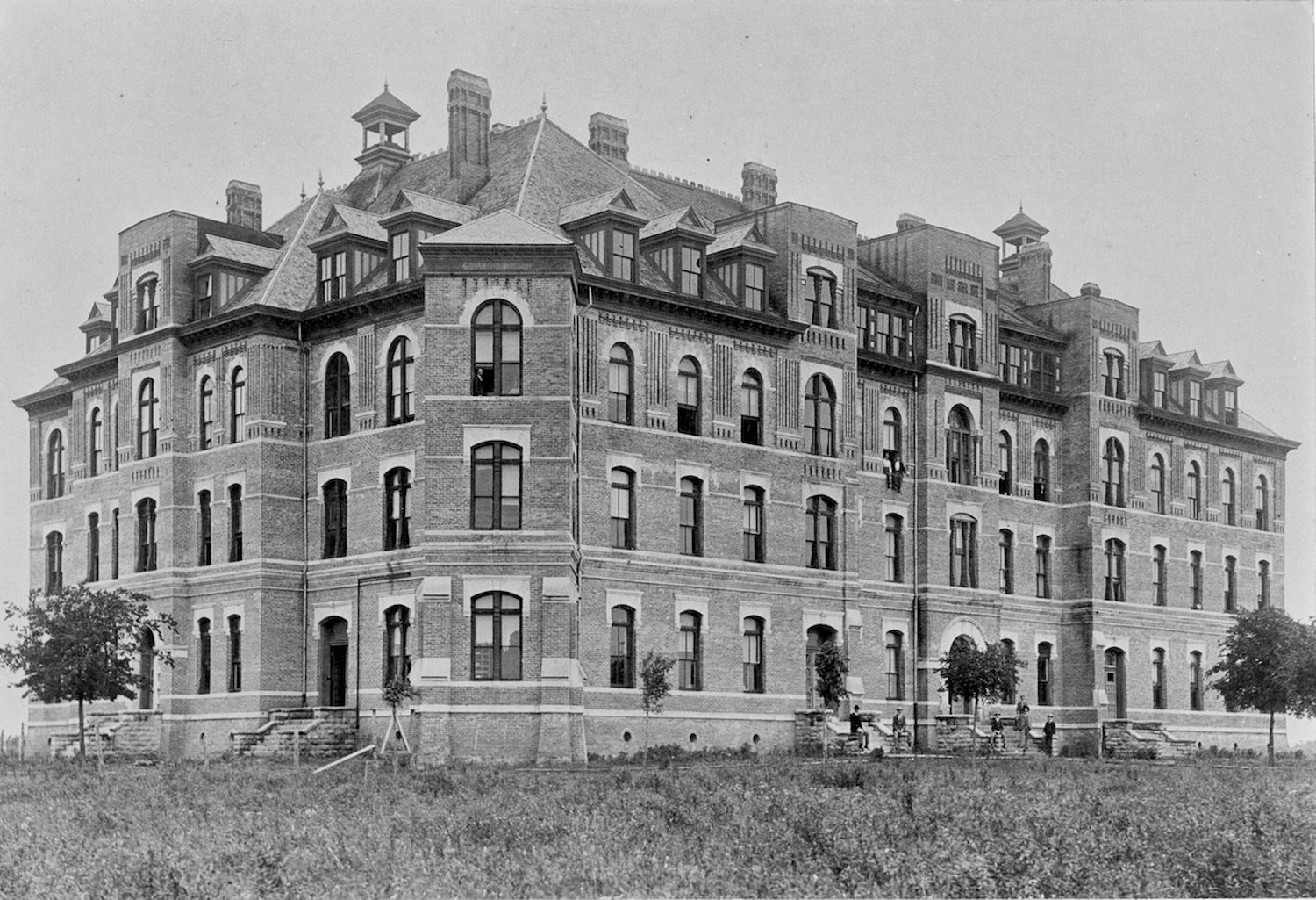 The four-story Main Building on TCU’s Waco campus included classrooms ...