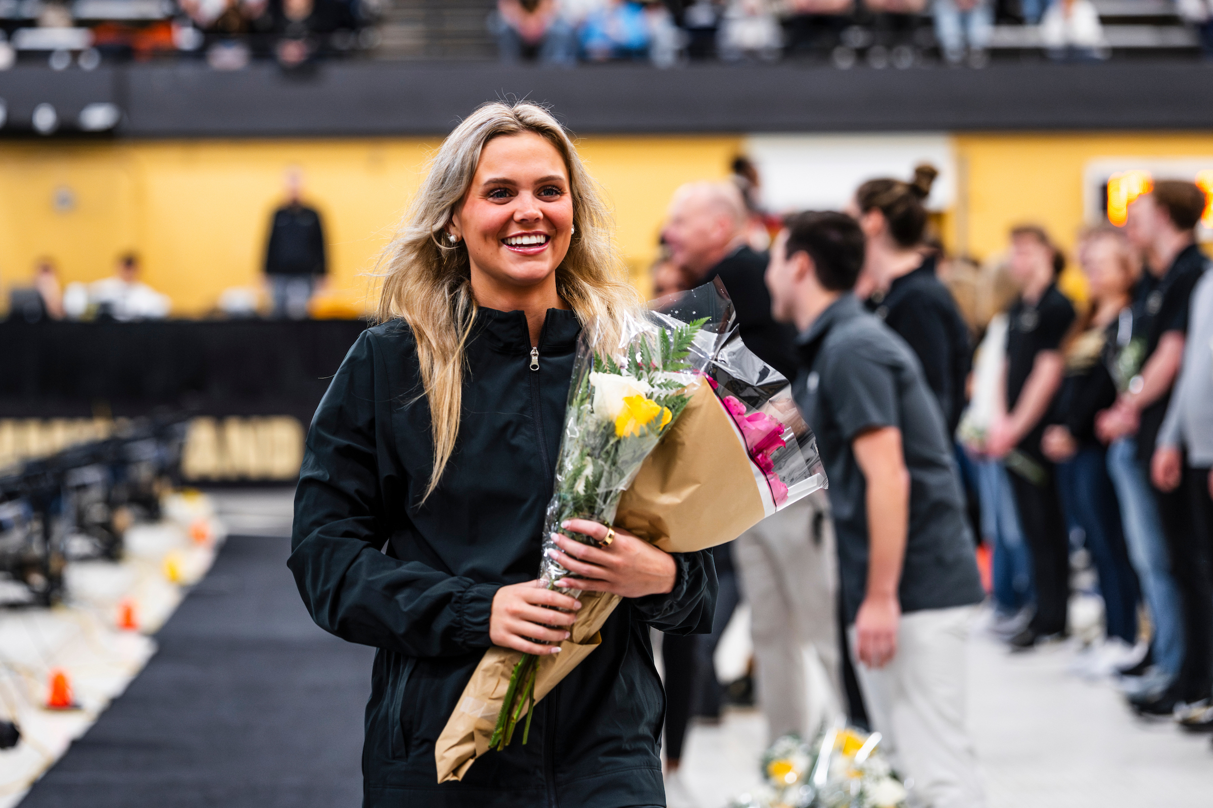 Grace Lux is seen at Purdue Swim and Dive Senior Day at Morgan J. Burke ...