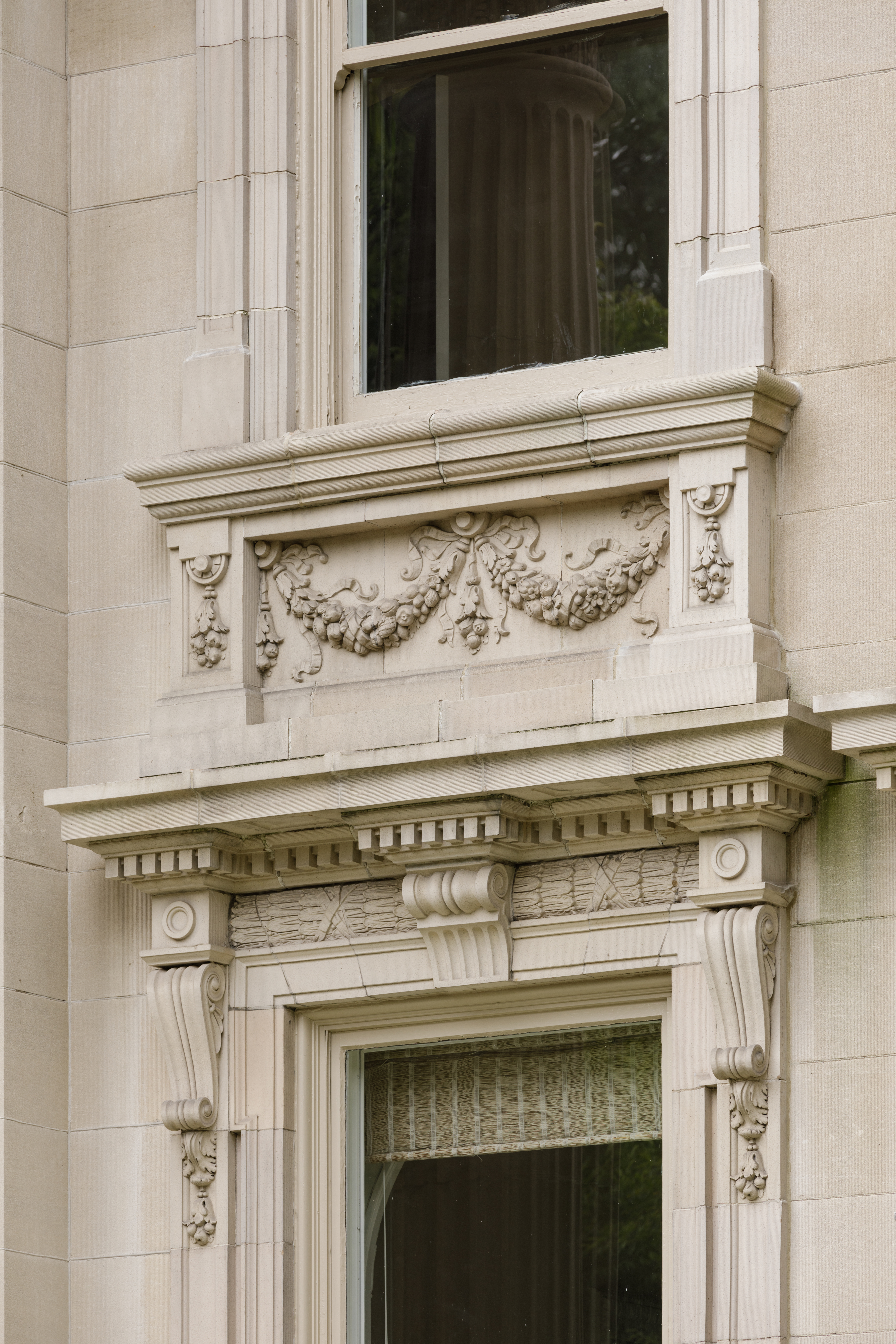 Detailed photo of the exterior masonry at the Scott House.