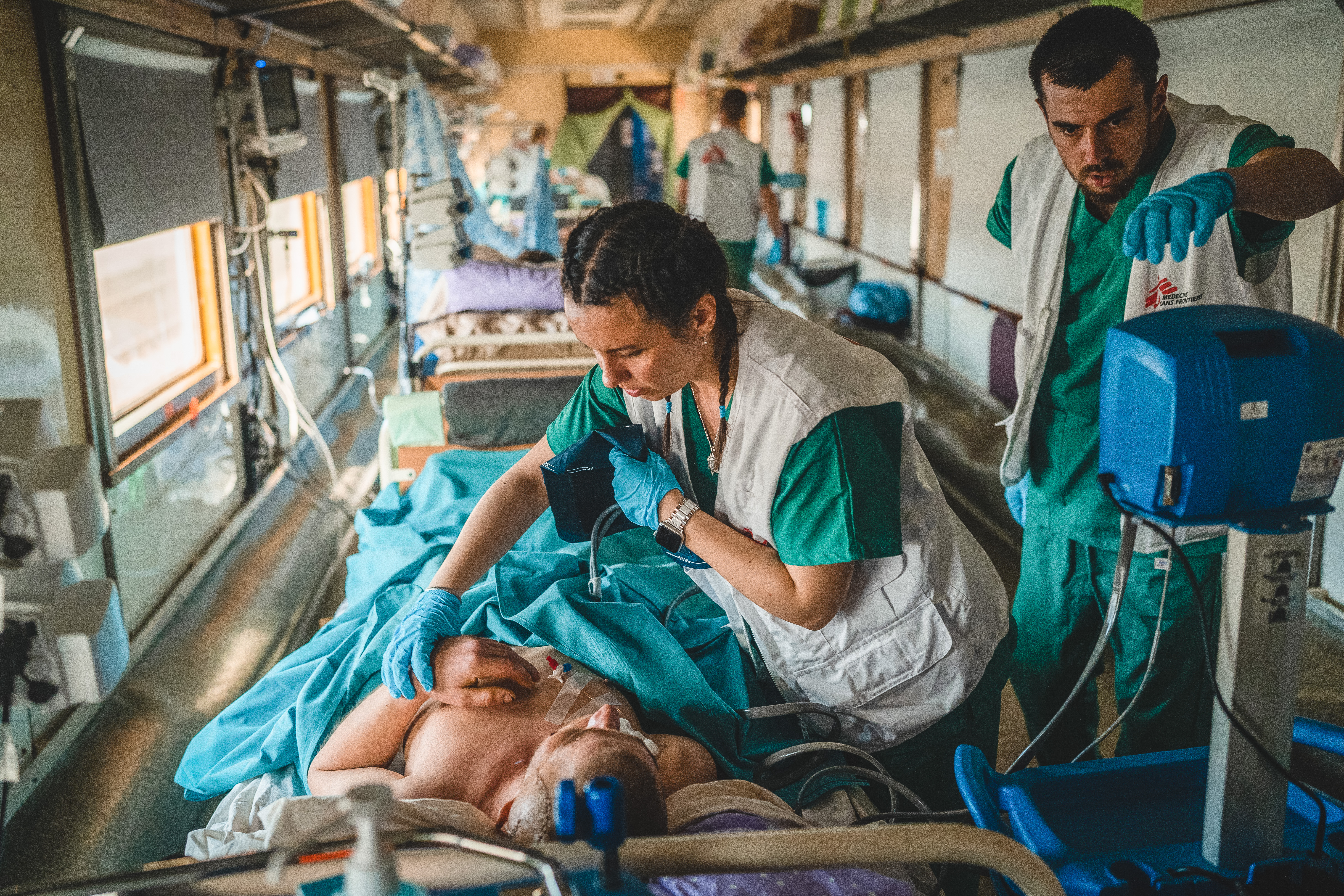 The medical team inside the intensive care unit of the MSF medical ...