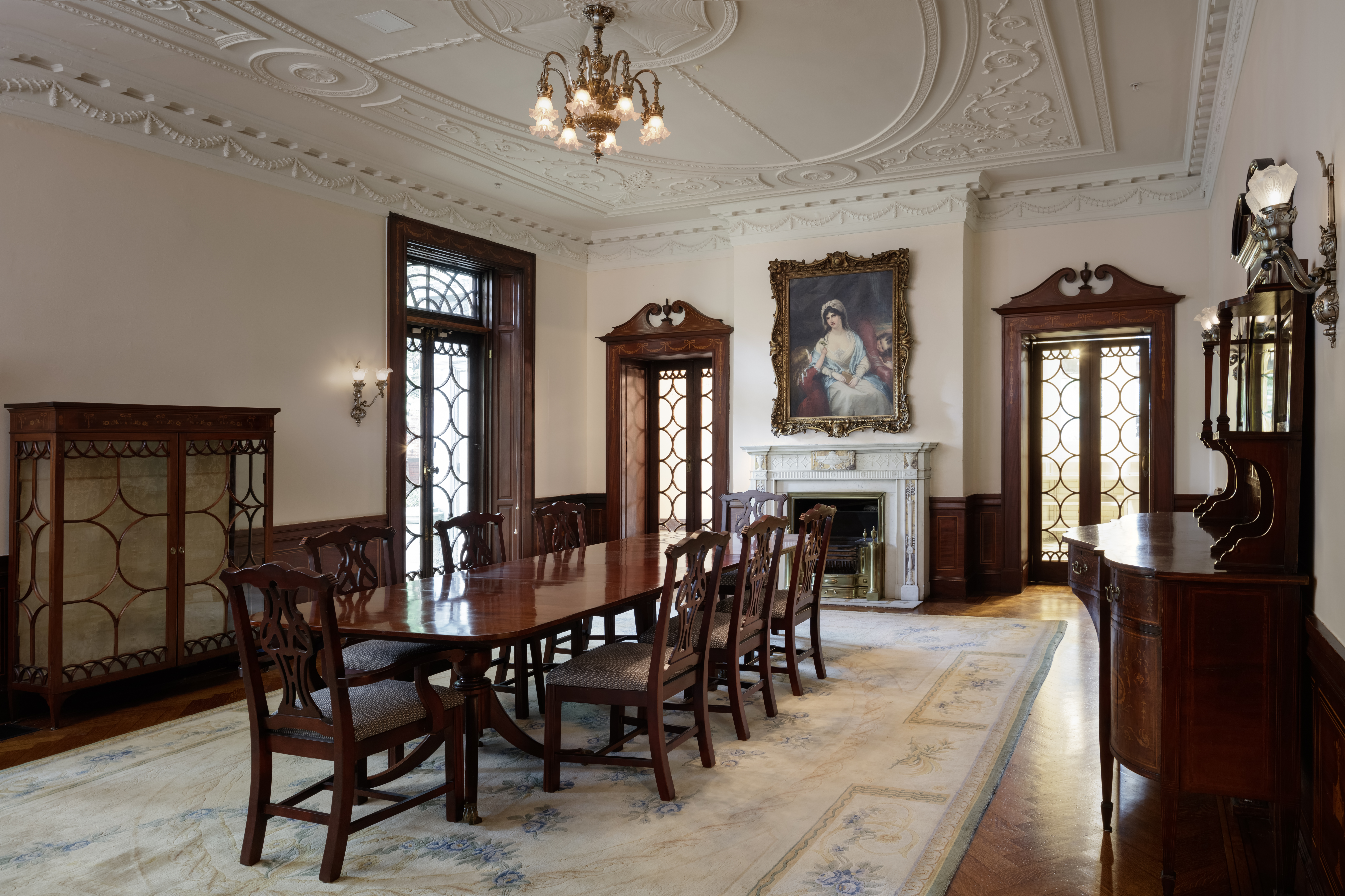 Inside the dining room at the Scott House, post-renovation