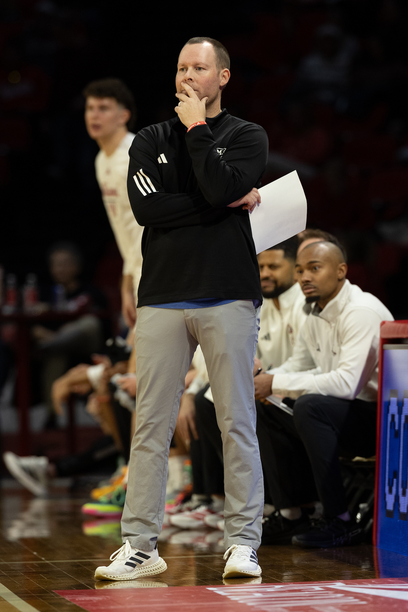 Travis Steele watches the action during Saturday's game against Buffalo.