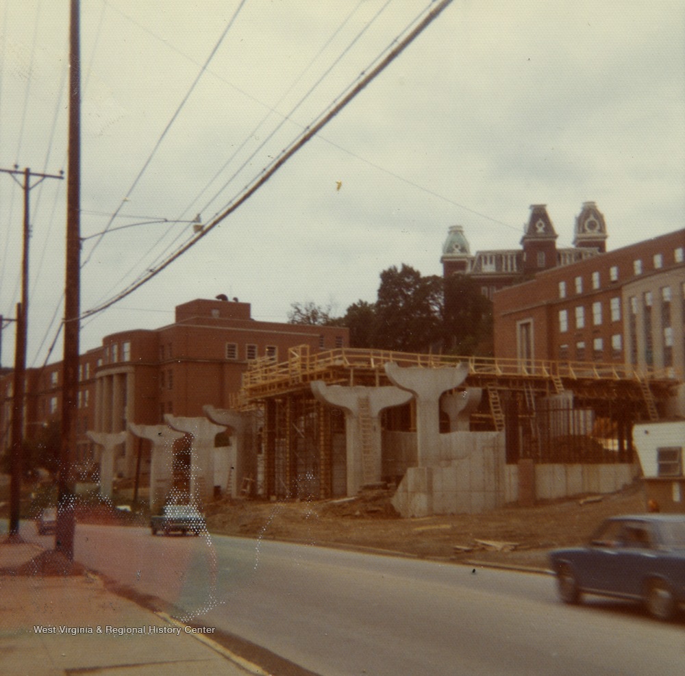 Construction of the Beechurst PRT station with Armstrong and Woodburn ...