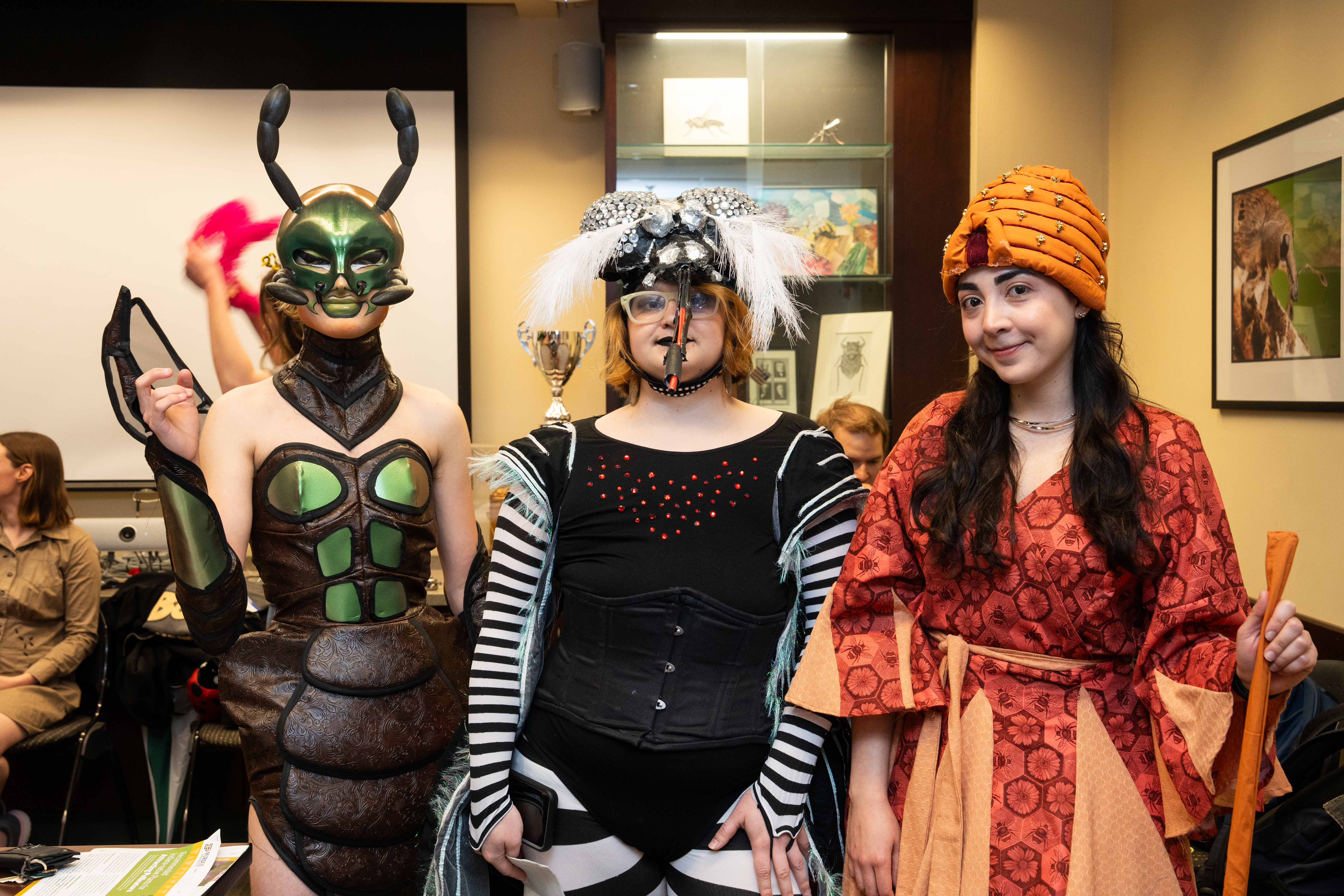 Participants of the insect fashion show, showing off their insect fashion.