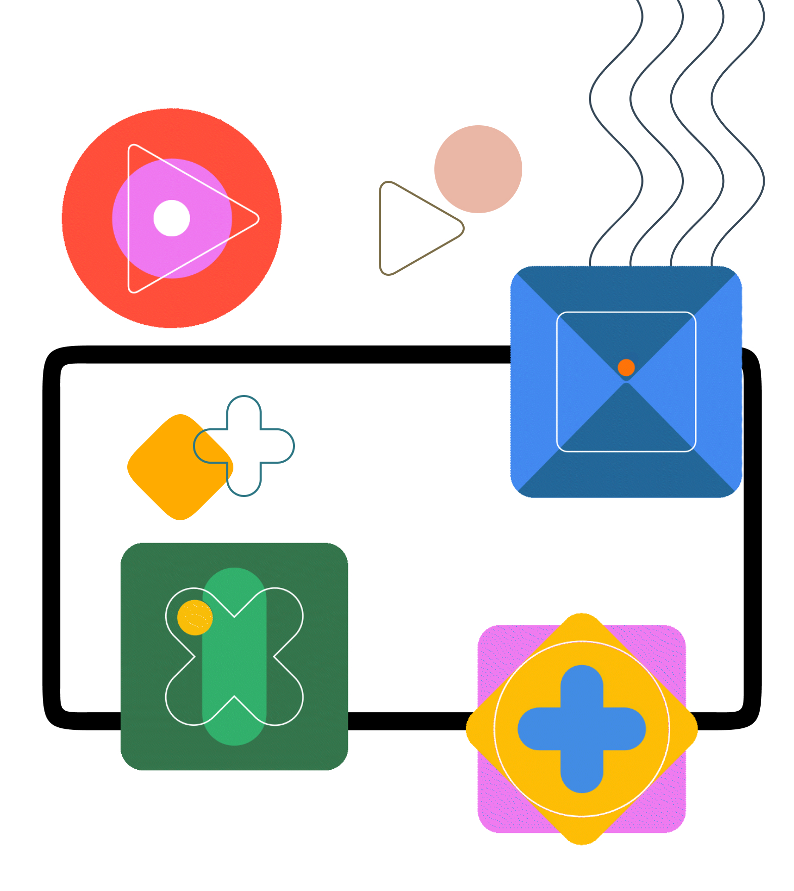 Abstract graphic representing Rivian Unified Intelligence. Geometric ...
