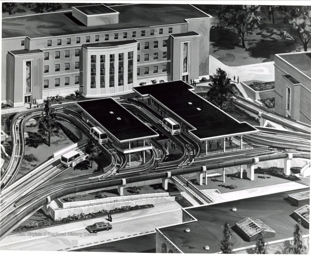 An architectural drawing of the Beechurst PRT Station.