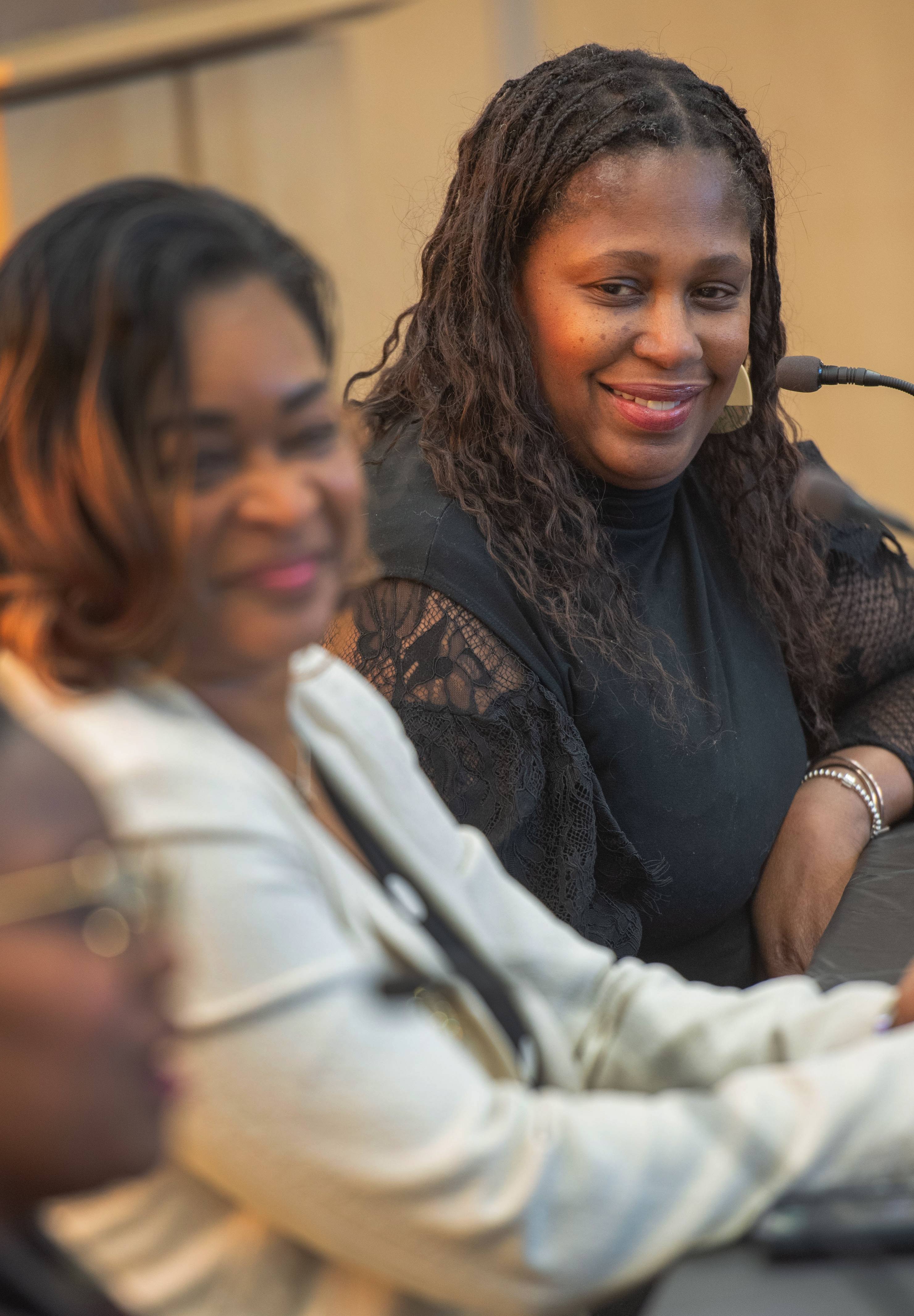 Panelist Nicole Jones smiles during a VCU Martin Luther King Jr. Day ...