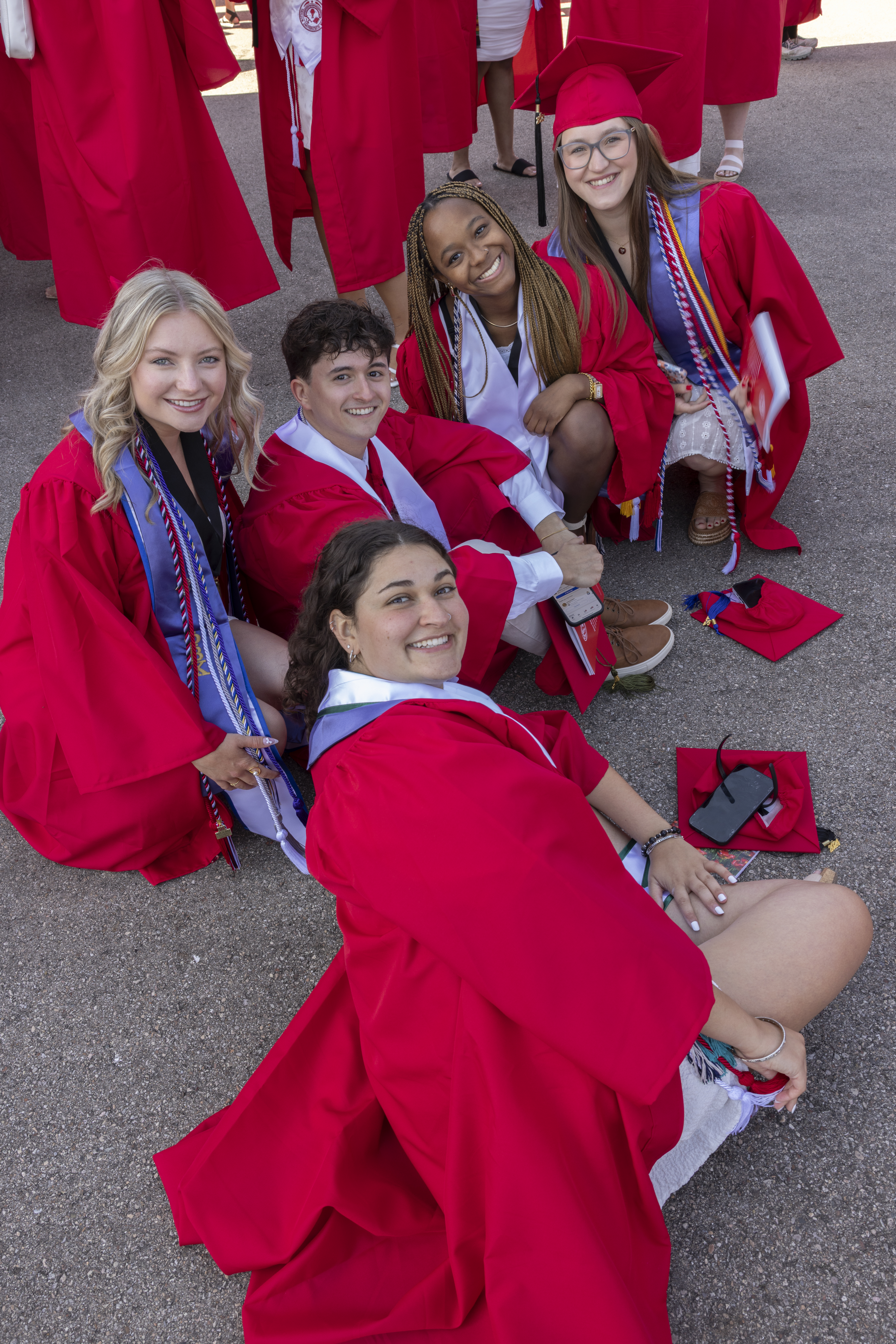 Miami University students smile for the camera before the start of ...
