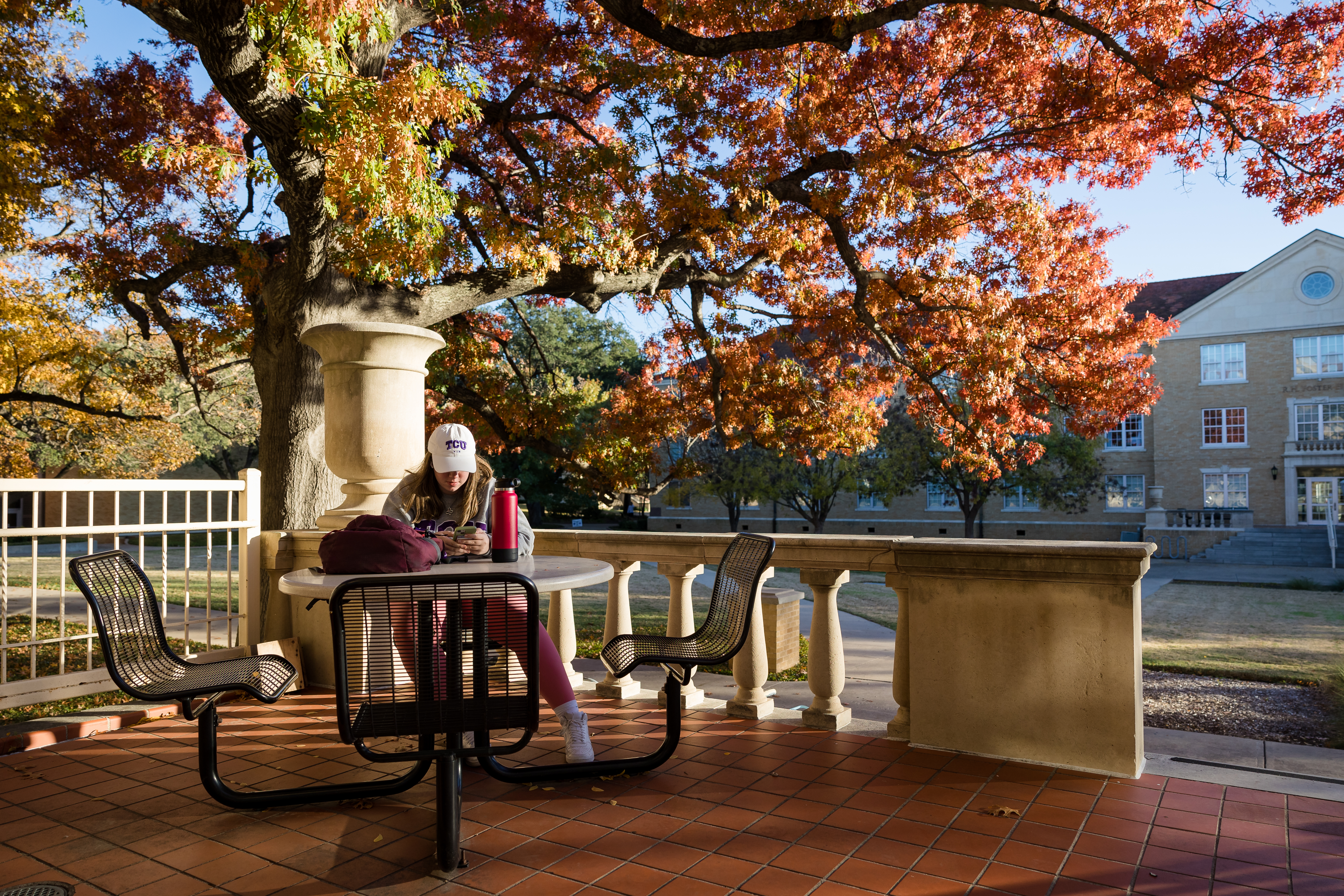 Residence halls’ exteriors, like the patio at Waits Hall, are a great ...