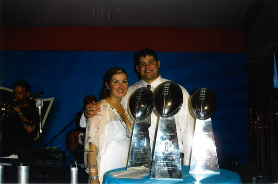 Jodee and Stephen Neal at the 2005 Super Bowl ring party.