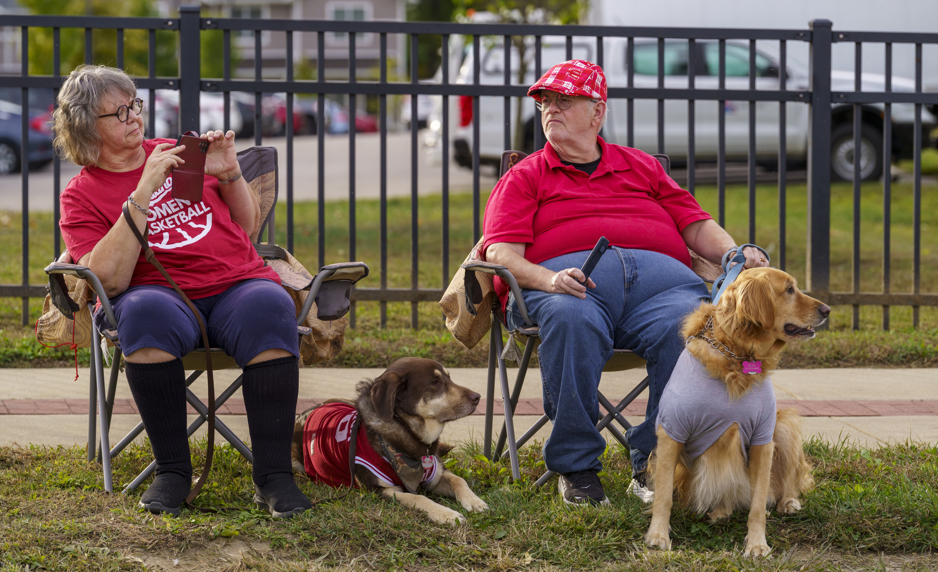 Parade attendees watch from along the route during the Indiana ...