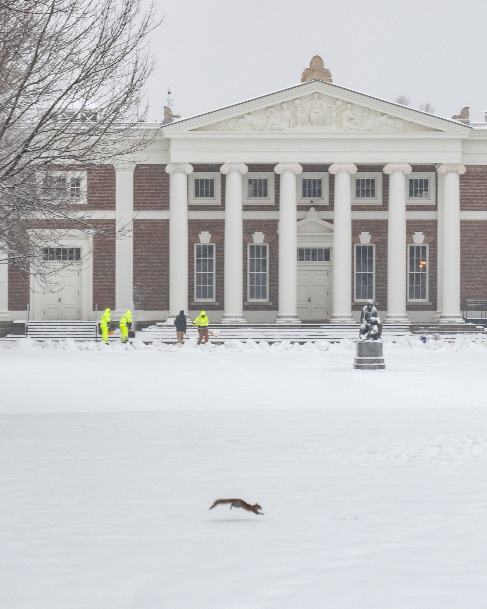 Facilities Management staff members clear snow during the Jan. 5-6 ...