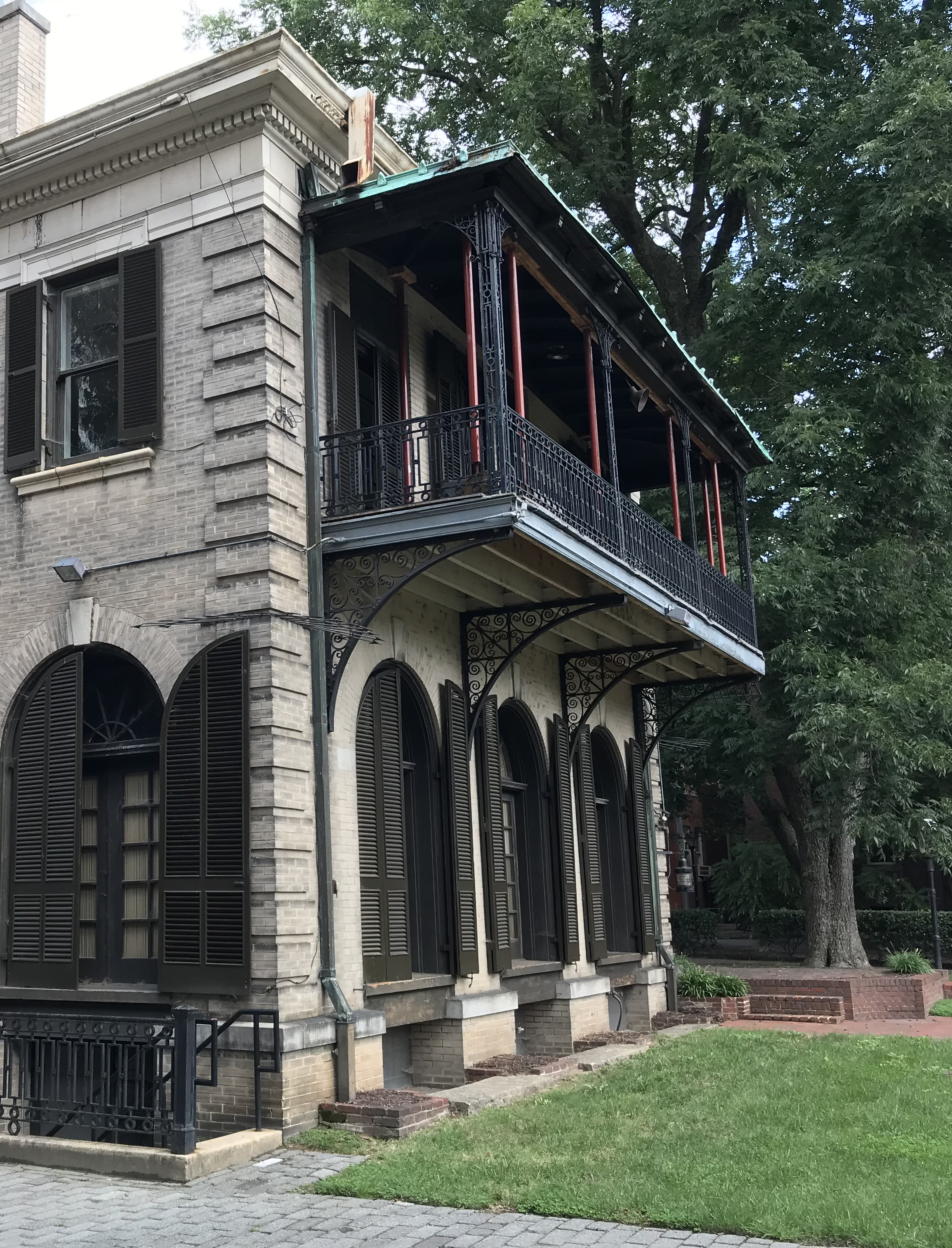 A view of the back balcony at the Scott House before the renovation.