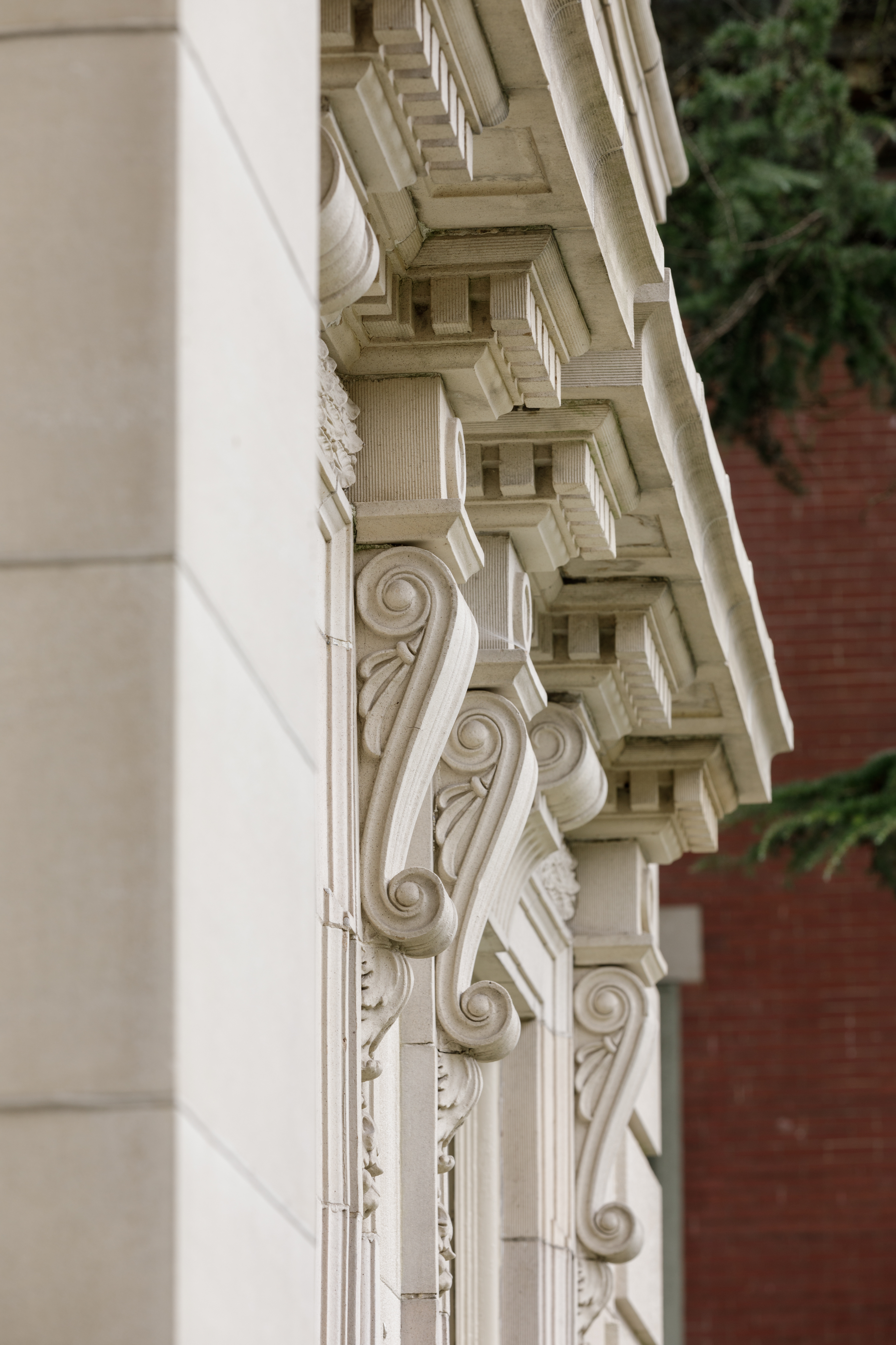 Detailed photo of the exterior masonry at the Scott House.